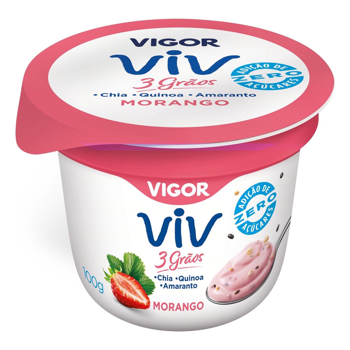 Iogurte Integral Morango Vigor 3 Grãos 100 G Carrefour