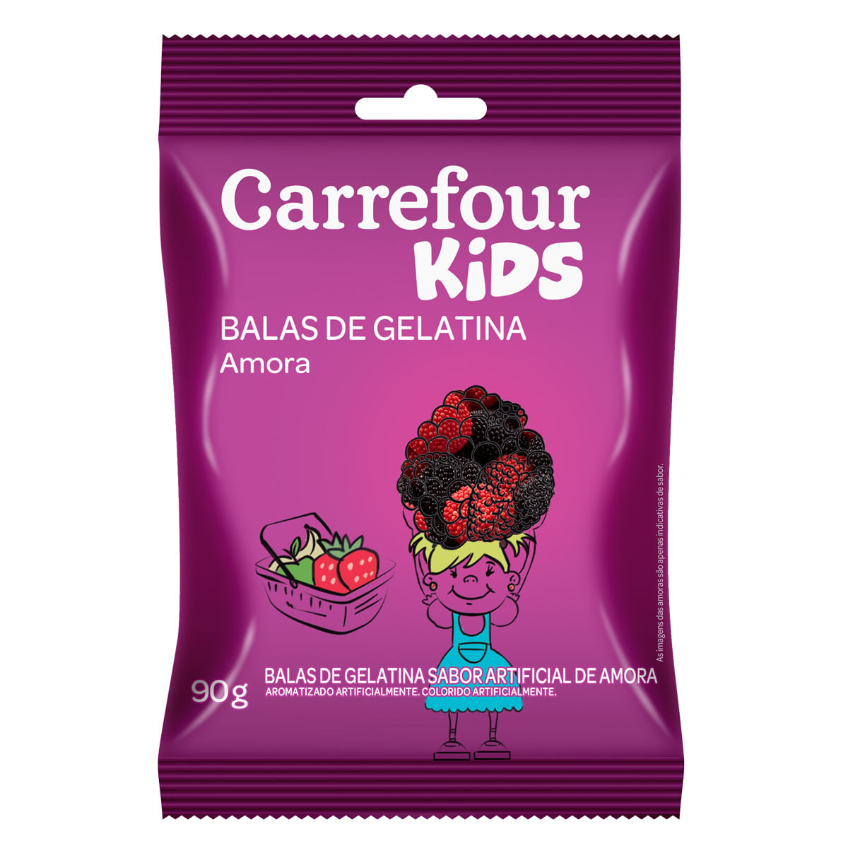 Bala de Gelatina Sabor Amora Carrefour Kids 90g | Carrefour