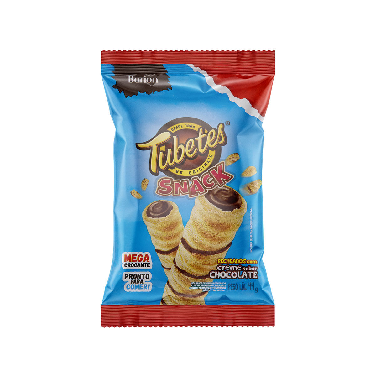 Rolinhos de Wafer Recheio Creme de Chocolate Barion Tubetes Snack ...