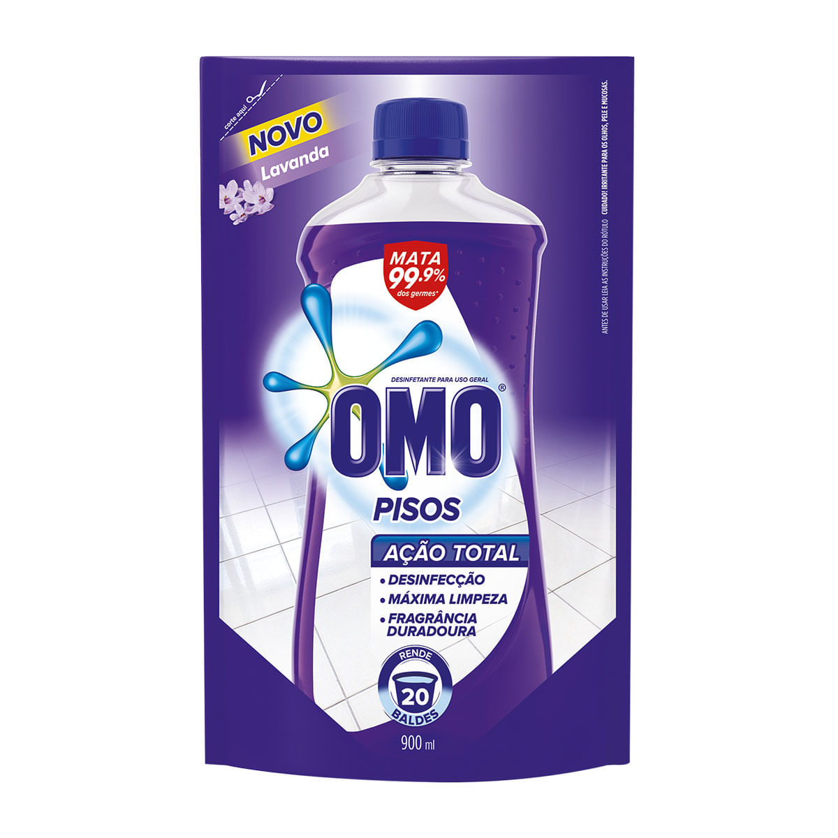 Limpa Piso Omo Ação Total Lavanda 900ml Refil | Carrefour