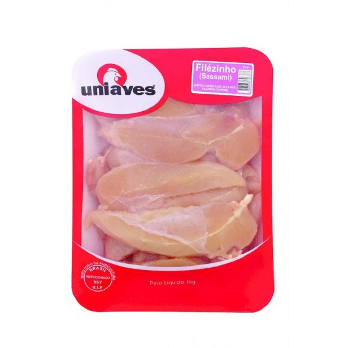 Filé de Peito de Frango Sassami Congelado Uniaves 1 kg - Carrefour Filé de Peito de Frango Sassami Congelado Uniaves 1 kg - Carrefour