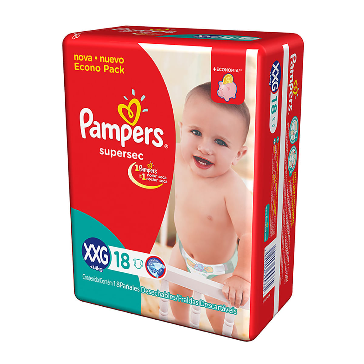 Fralda Pampers XXG Supersec Pacotão - 18 Unidades | Carrefour