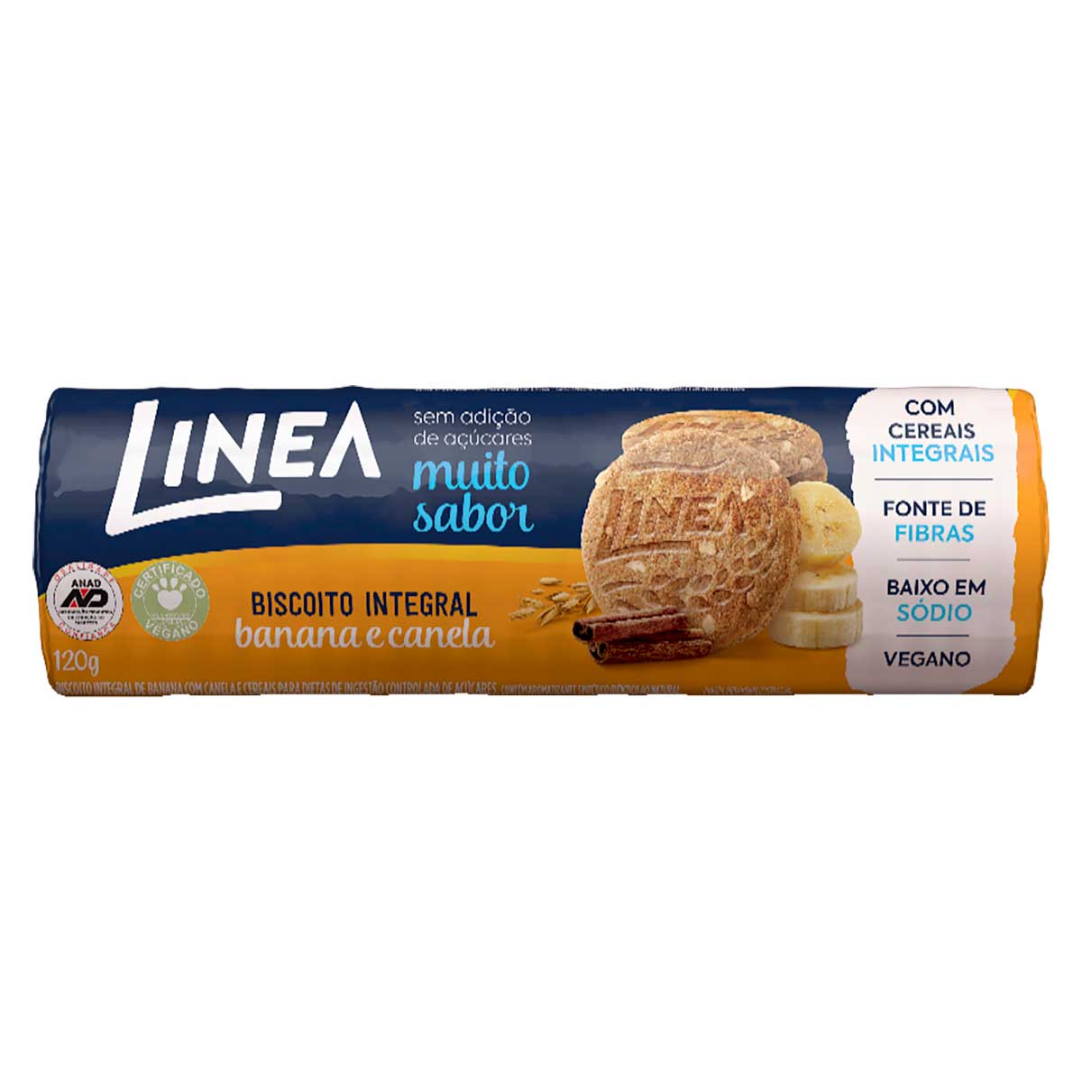 Biscoito Integral de Banana e Canela Linea 120g - Carrefour Biscoito Integral de Banana e Canela Linea 120g - Carrefour